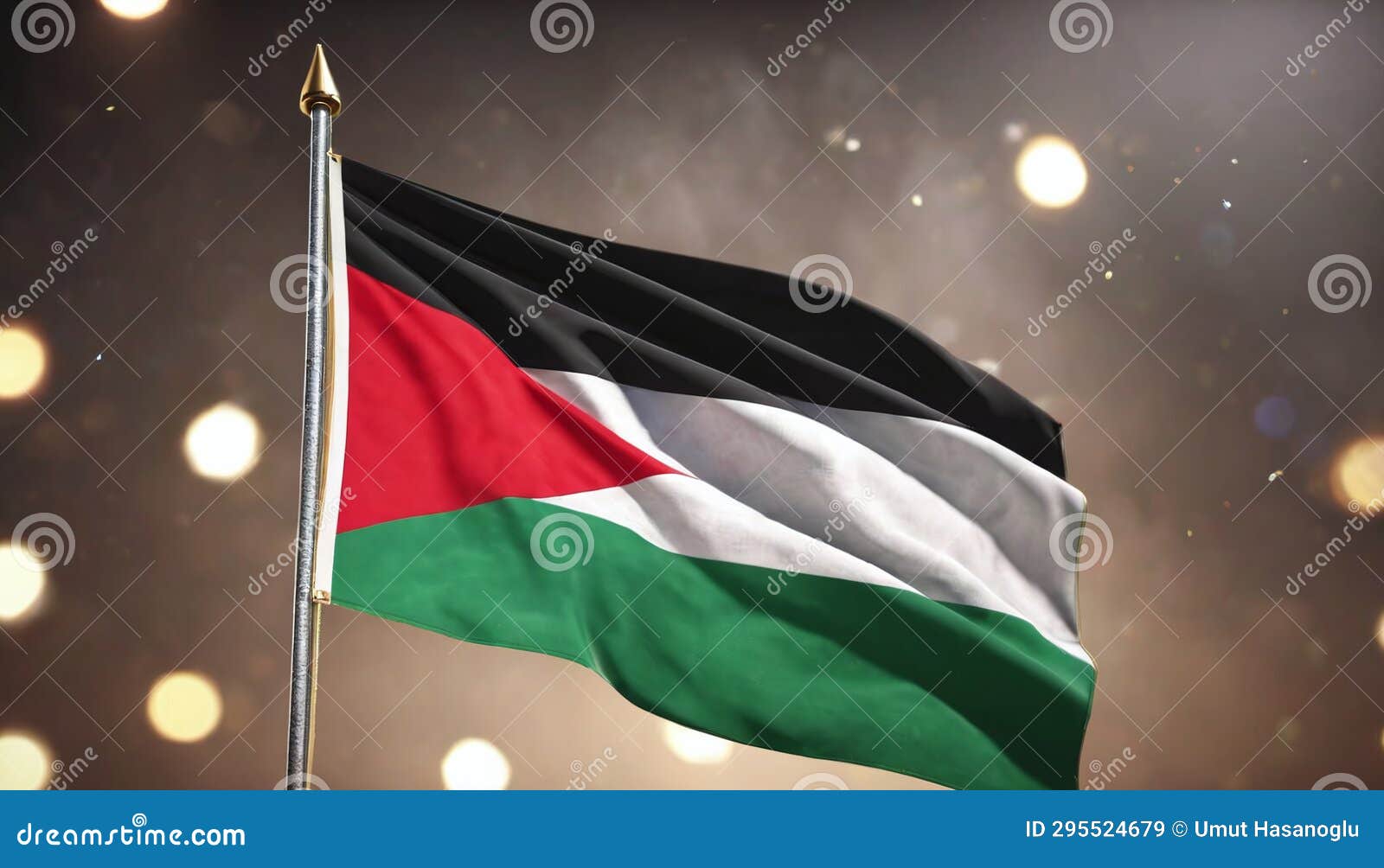 Palestine flag waving stock illustration. Illustration of pole - 295524679