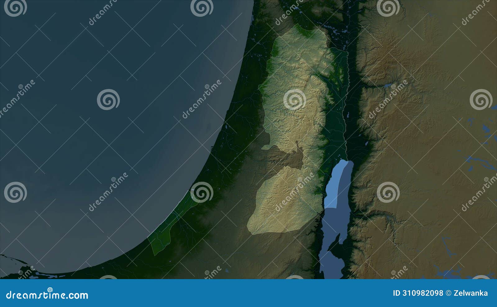 Palestine Highlighted. Physical Stock Illustration - Illustration of ...