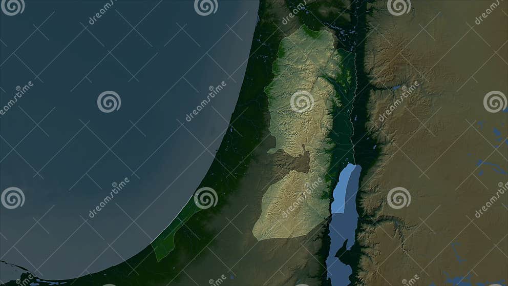 Palestine Highlighted. Physical Stock Illustration - Illustration of ...
