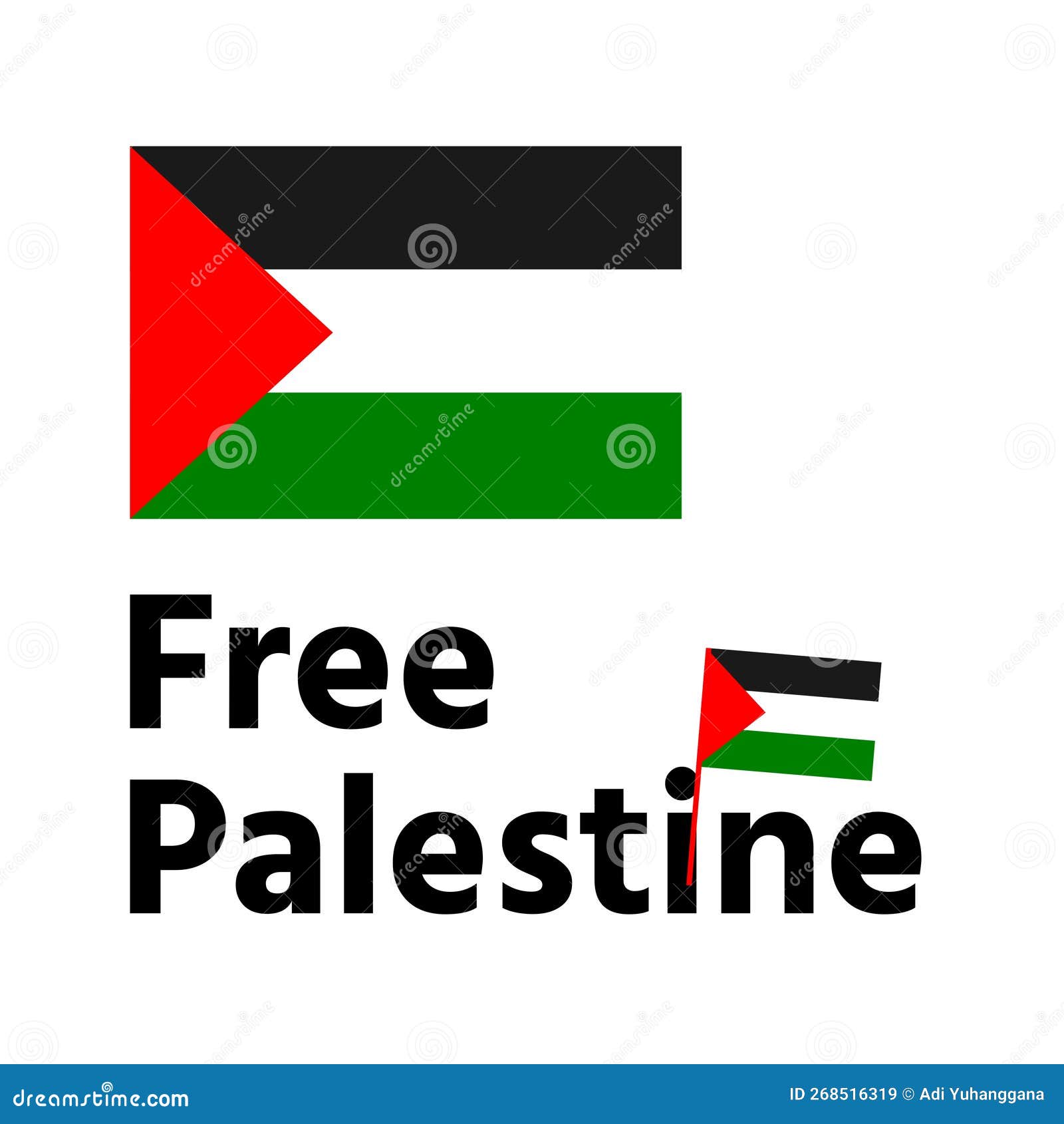 Palestine Independence Flag. Stock Vector - Illustration of flag ...