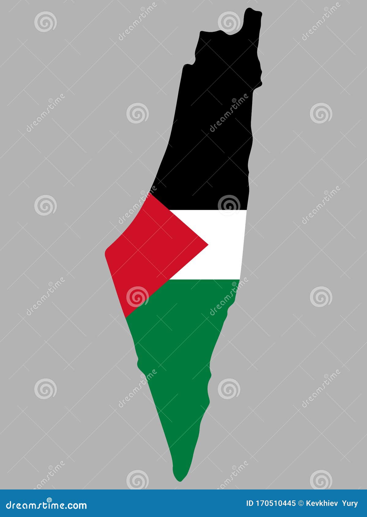 Palestine Map Flag Vector Illustration Eps 10 Stock Illustration