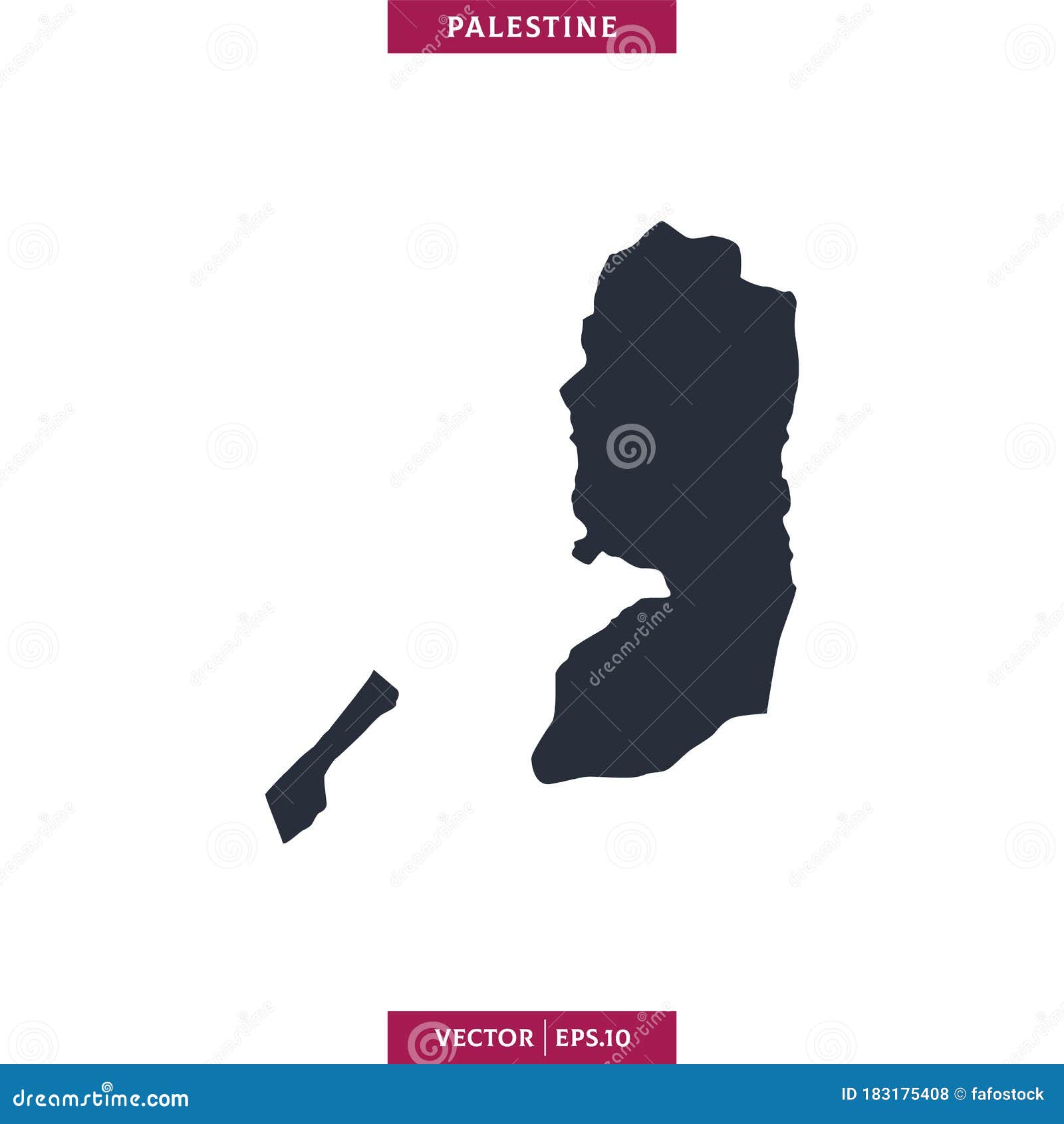 Palestine Map - High Detailed Black Map With Counties/regions/states Of ...