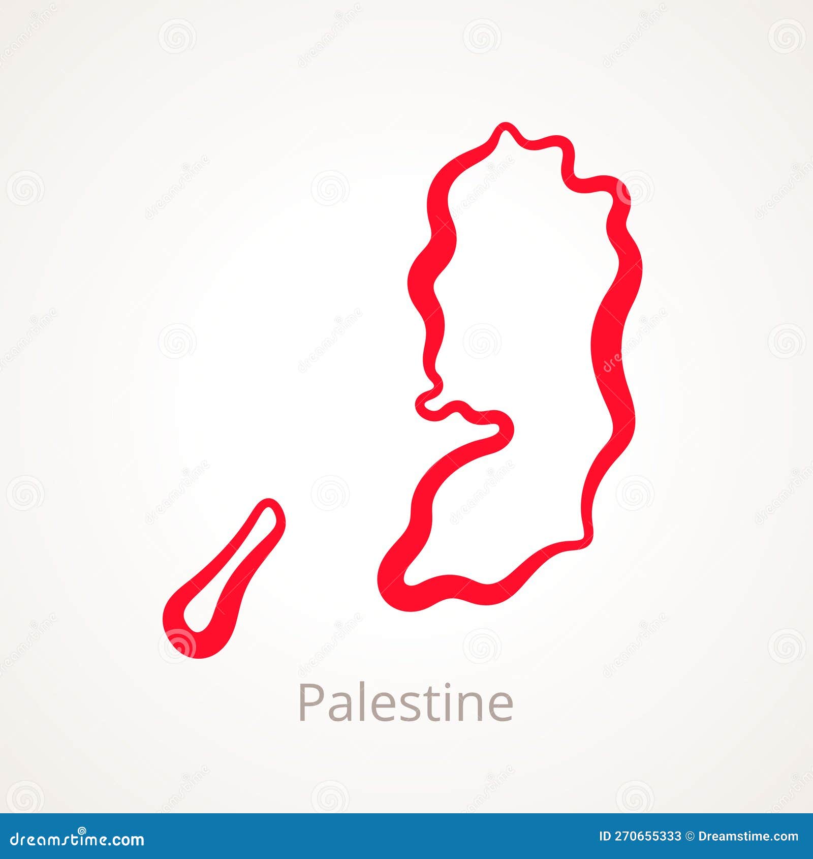 Palestine - Outline Map stock vector. Illustration of borderline ...