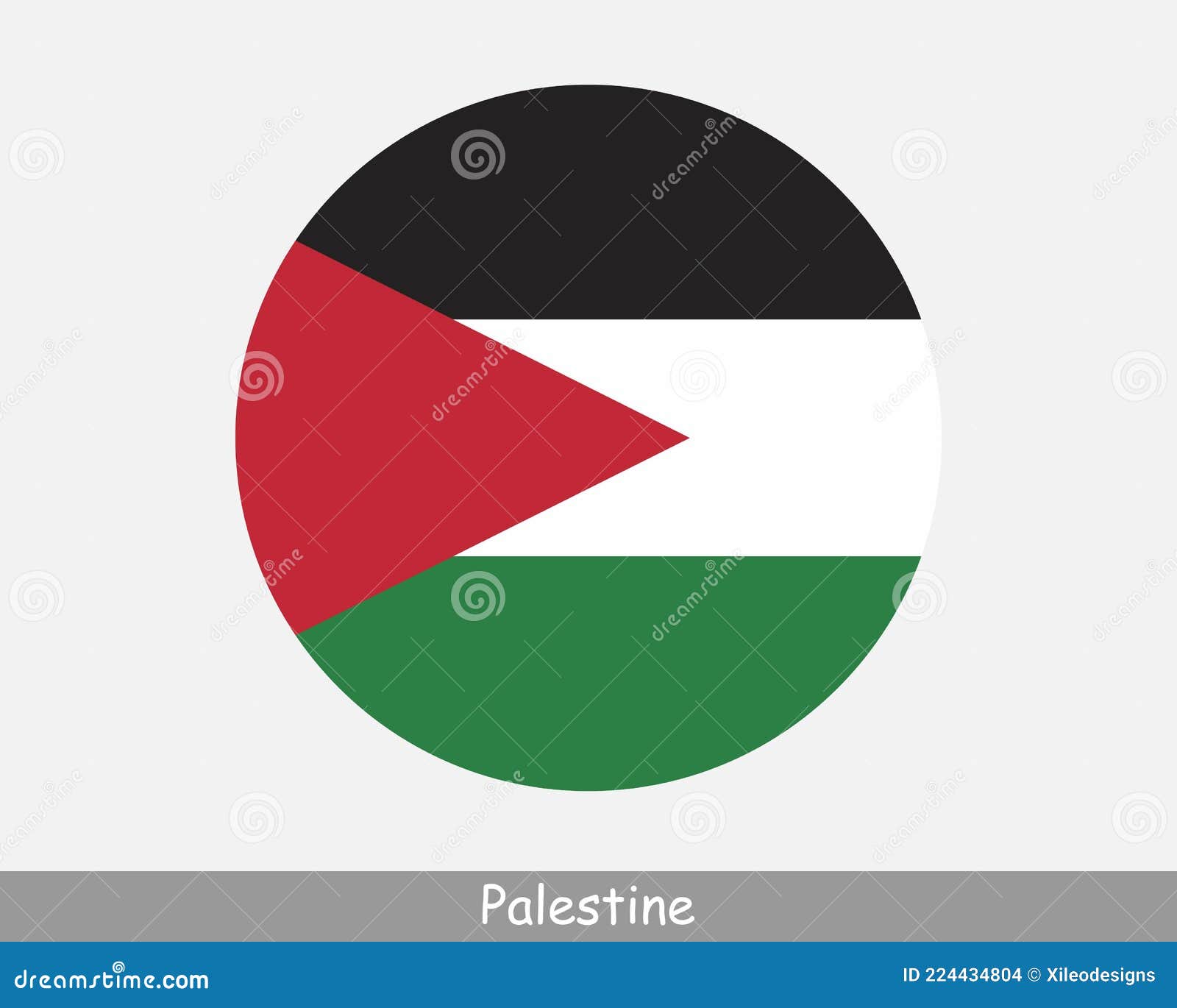 Palestine Round Flag Seamless Pattern. Palestinian Background. Vector ...