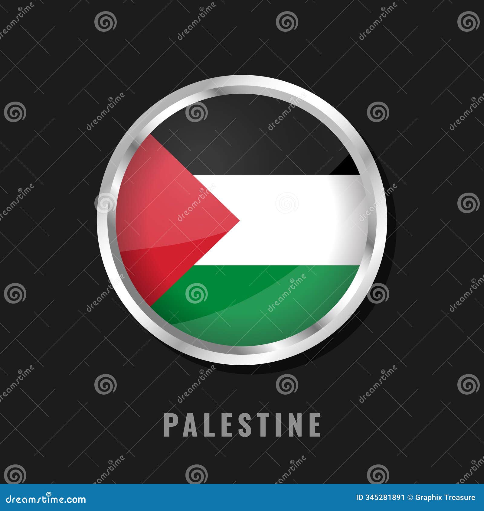 Palestine Round Flag Seamless Pattern. Palestinian Background. Vector ...