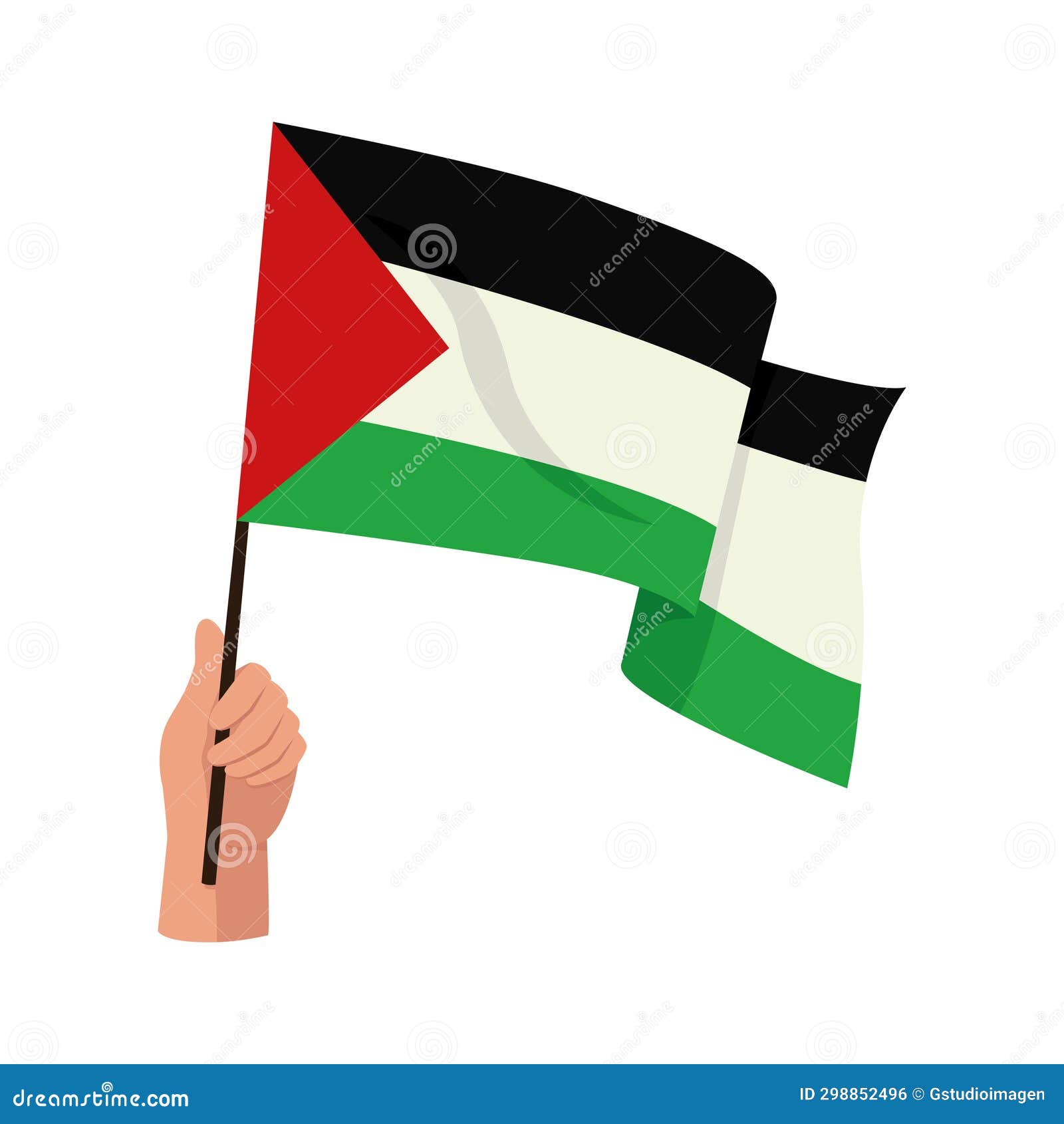 Palestine Save Flag in Hand Stock Illustration - Illustration of ...