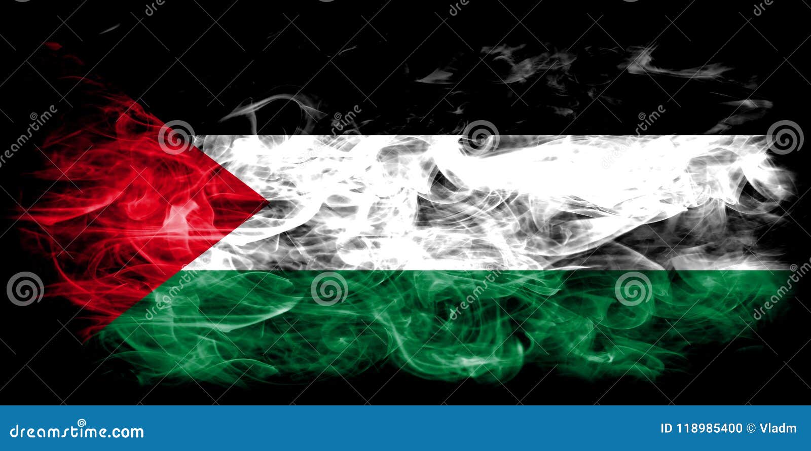 Palestine Smoke Flag on a Black Background Stock Illustration ...