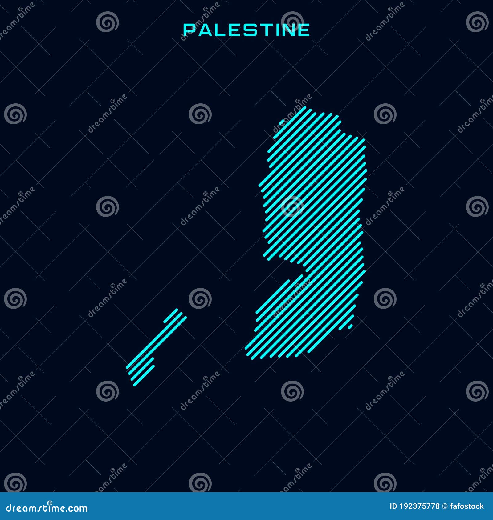 Palestine Map Design With 3D Style. Blue Palestine Map And National ...