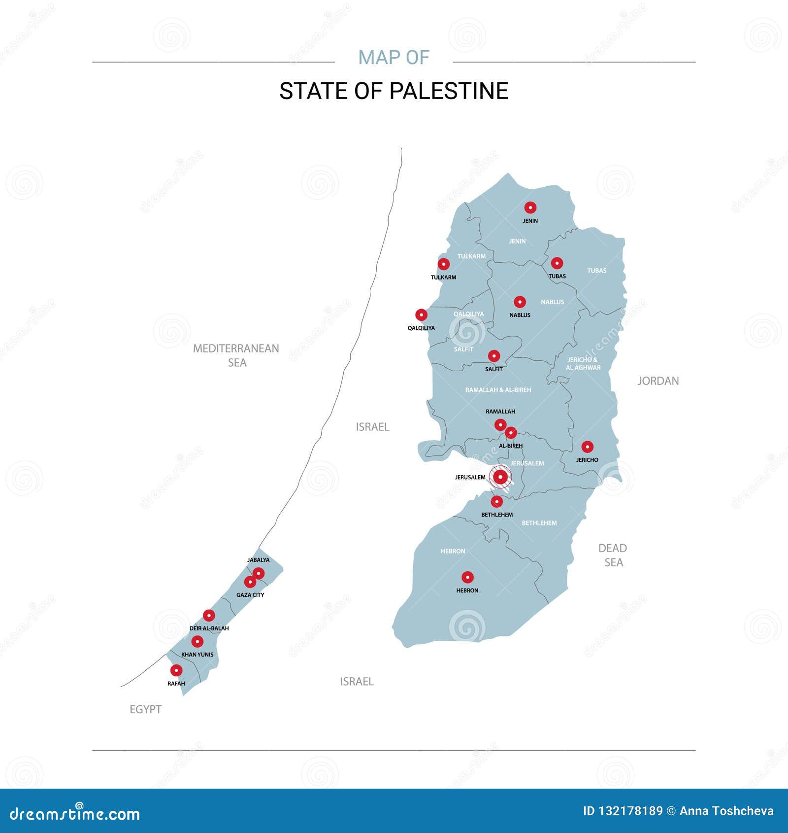 Palestine Infographic Map Vector Illustration. | CartoonDealer.com ...