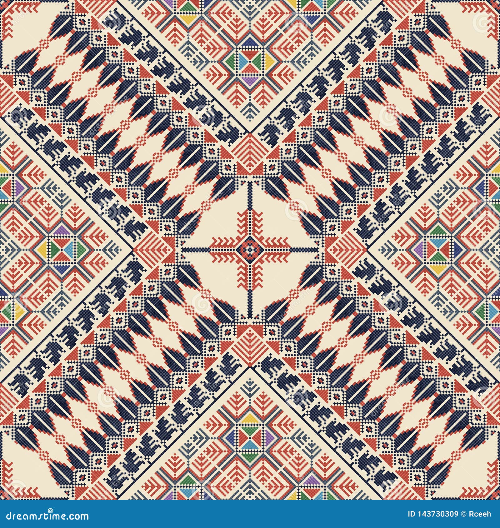 Palestinian Embroidery Pattern Stock Vector - Illustration of pattern ...