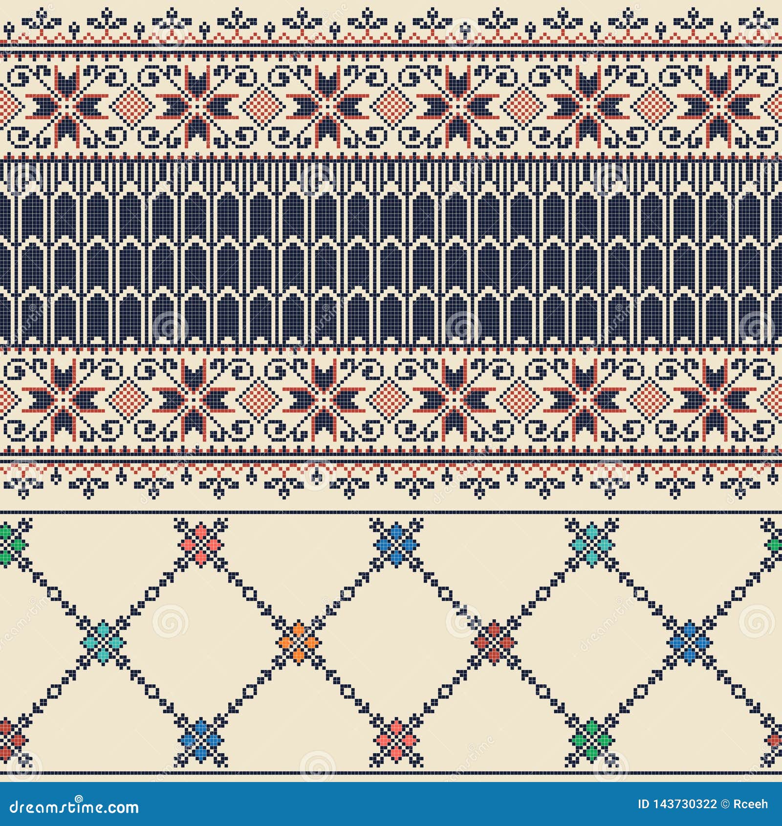 Palestinian Embroidery Pattern Stock Vector - Illustration of arabic ...