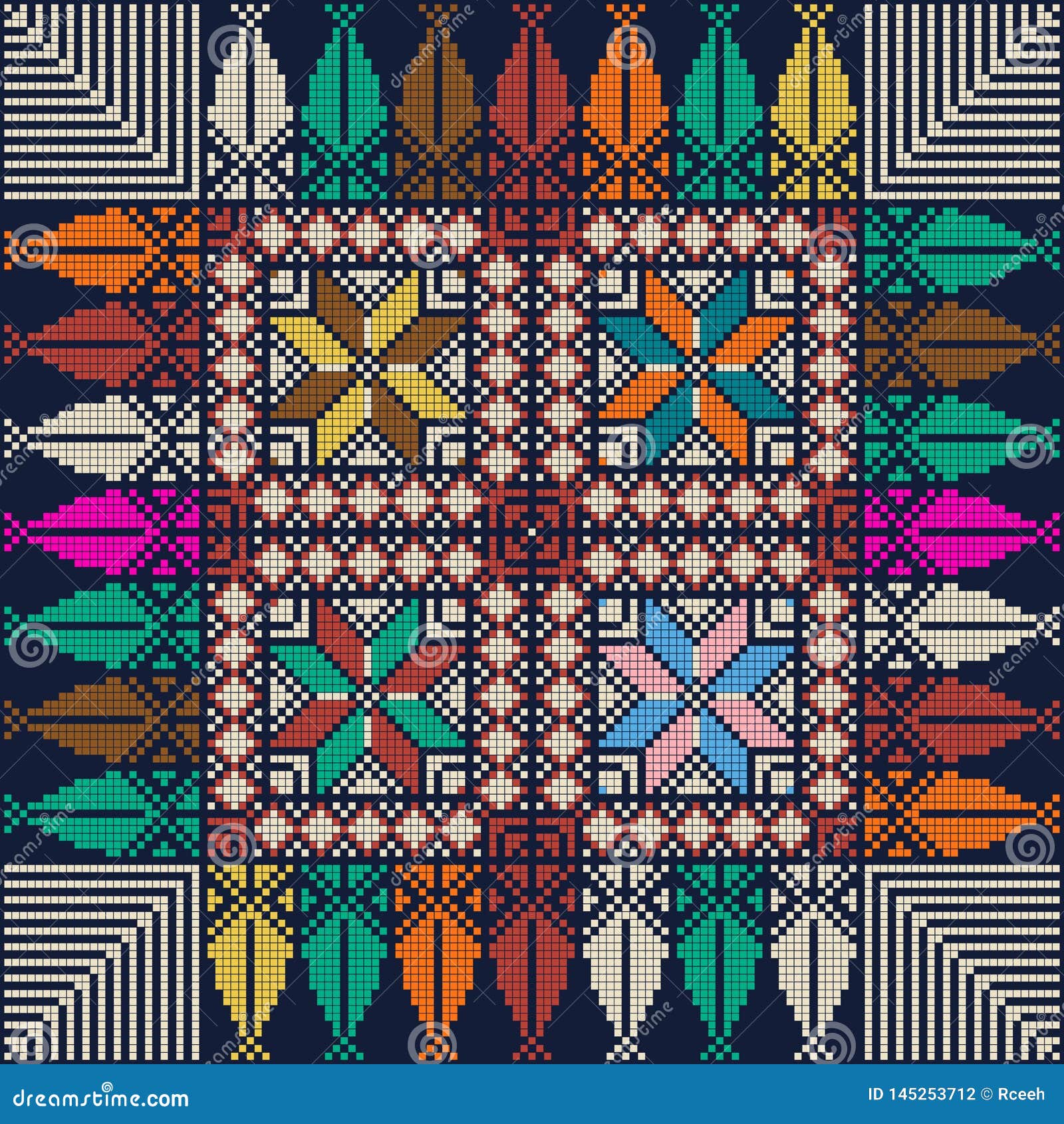 Palestinian Embroidery Pattern Stock Vector - Illustration of print ...