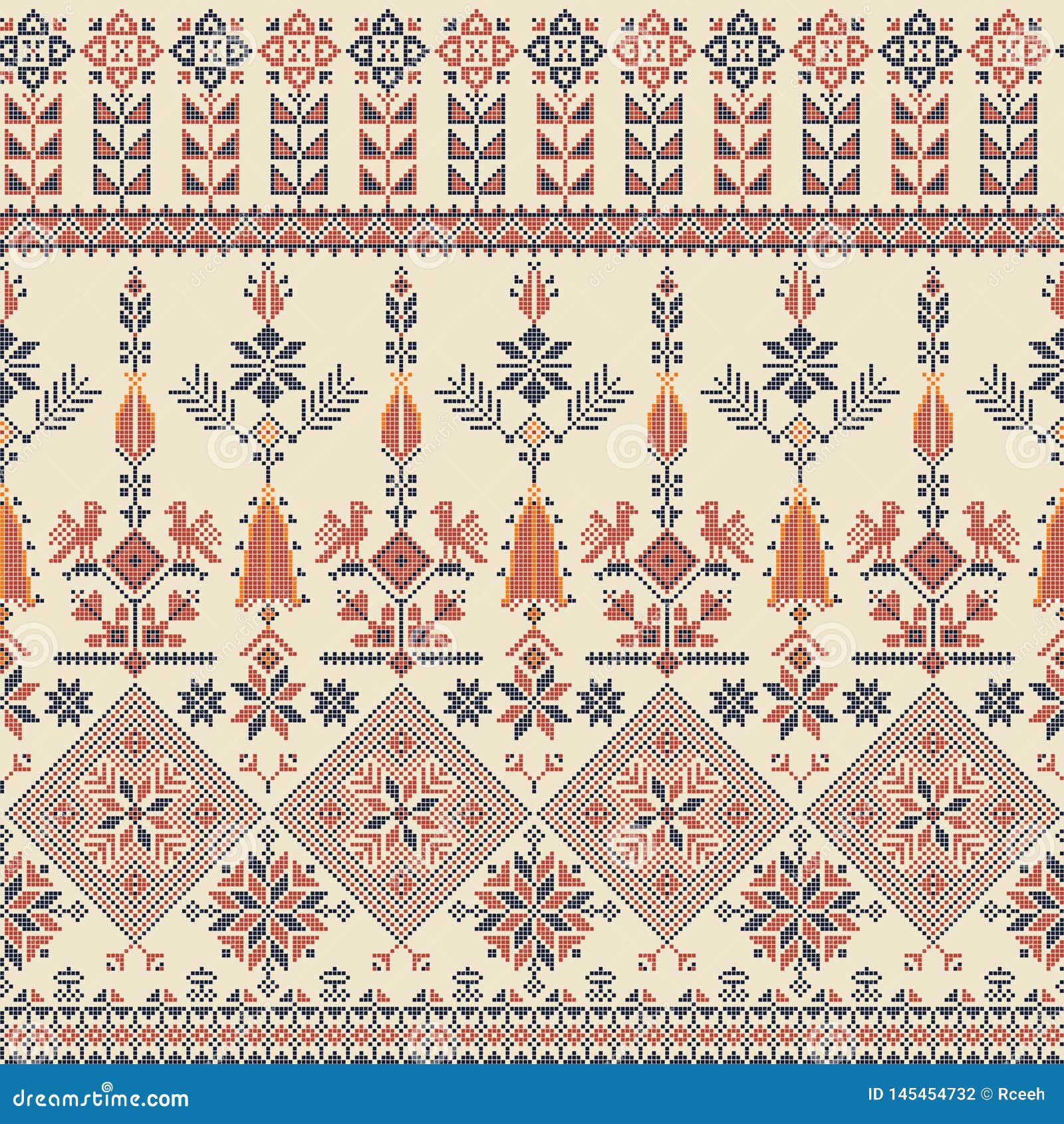 Palestinian Embroidery Pattern Stock Vector - Illustration of ethnic ...