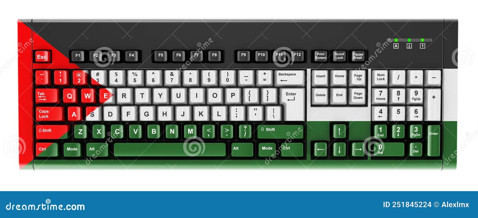 Palestinian Flag Painted on Computer Keyboard. 3D Rendering Stock ...