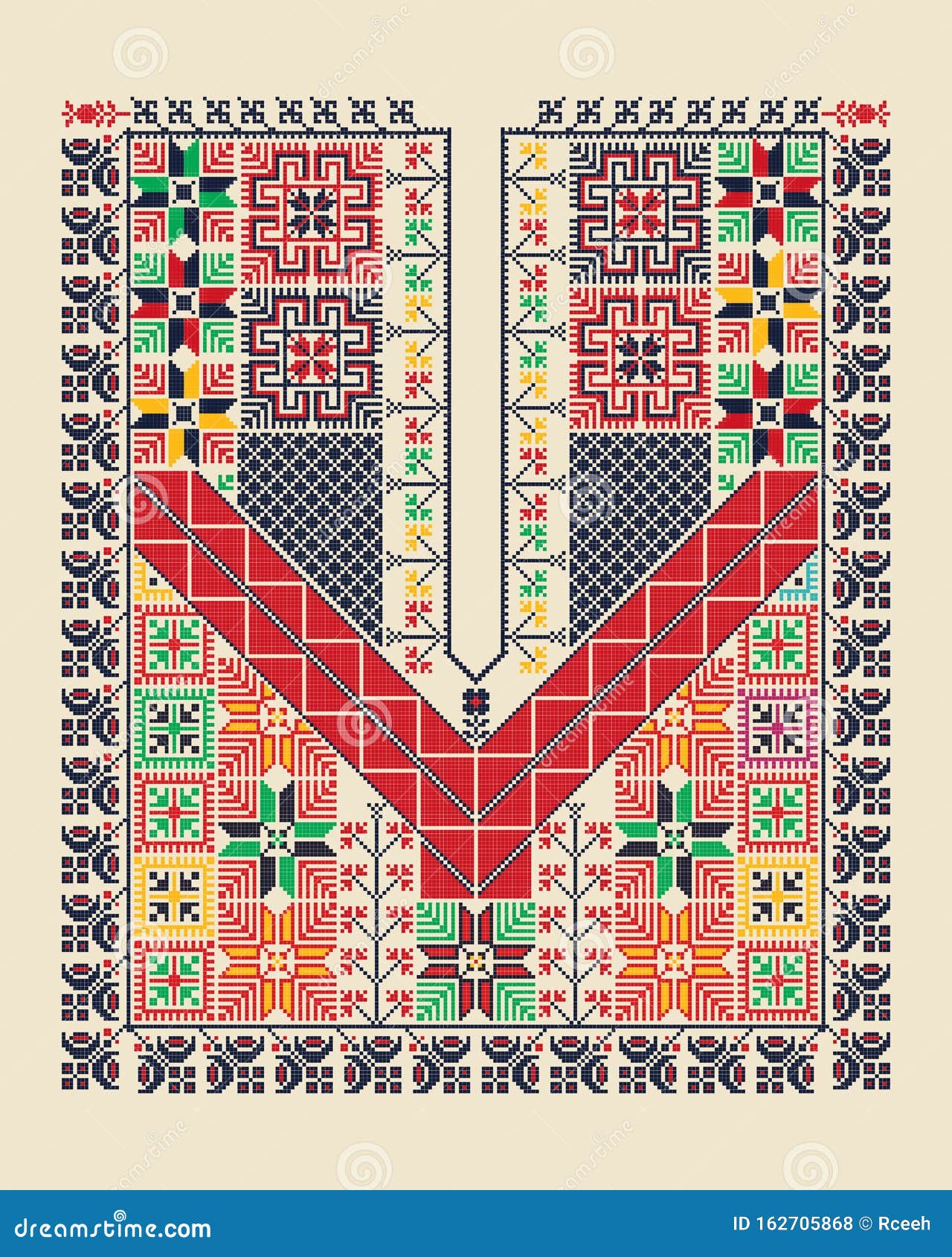 Palestinian Tatreez Pattern Stock Vector - Illustration of repeat ...