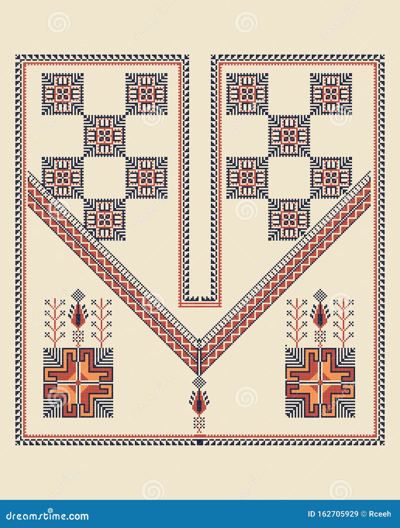 Palestinian Tatreez Pattern Stock Vector - Illustration of repeat ...