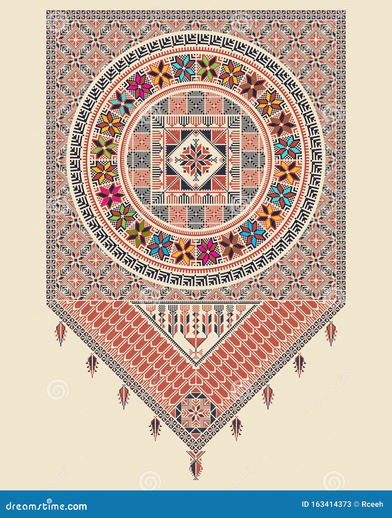 Palestinian Tatreez Pattern Stock Vector - Illustration of native ...