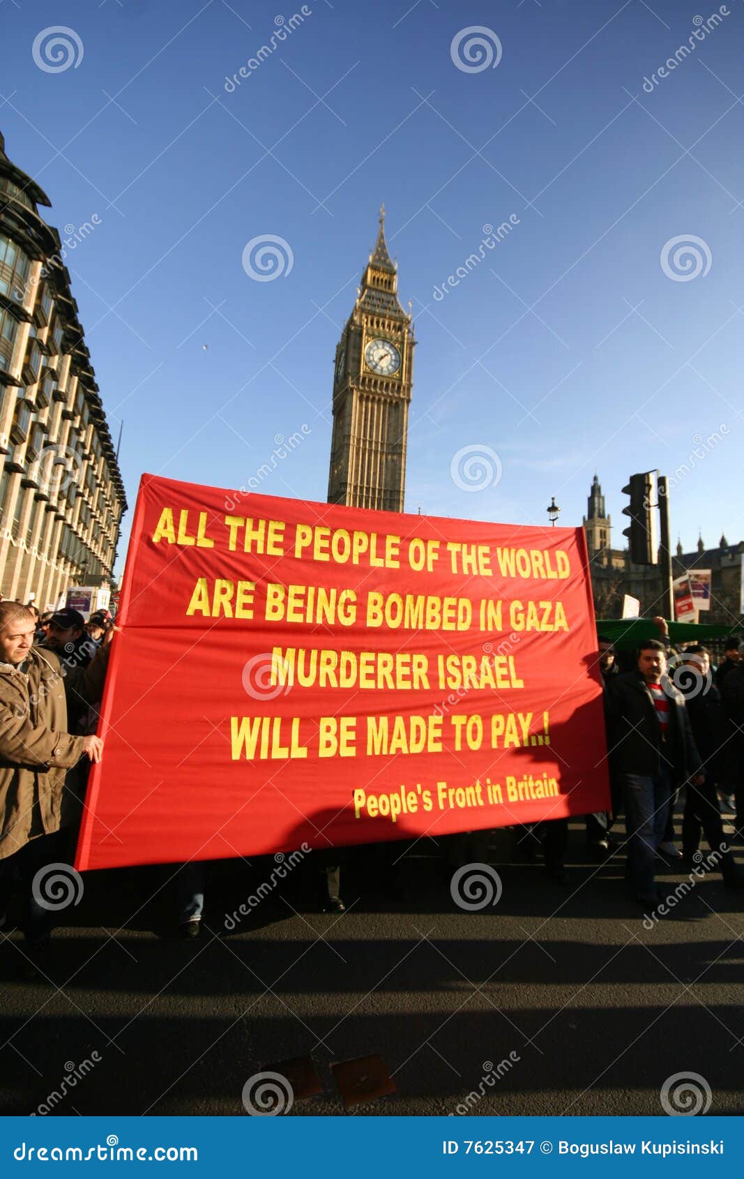 Palestinian Protesters Near Big Ben in London Editorial Photography ...