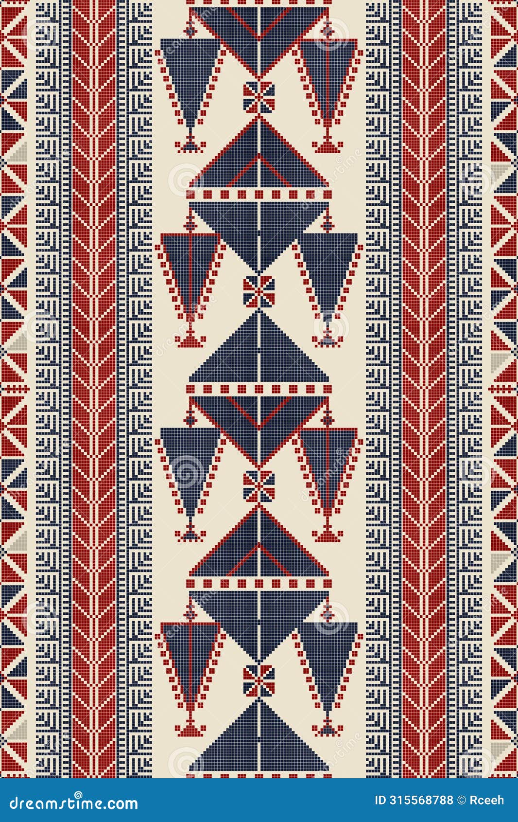 Palestinian Tatreez, Template Pattern 2 Stock Illustration ...