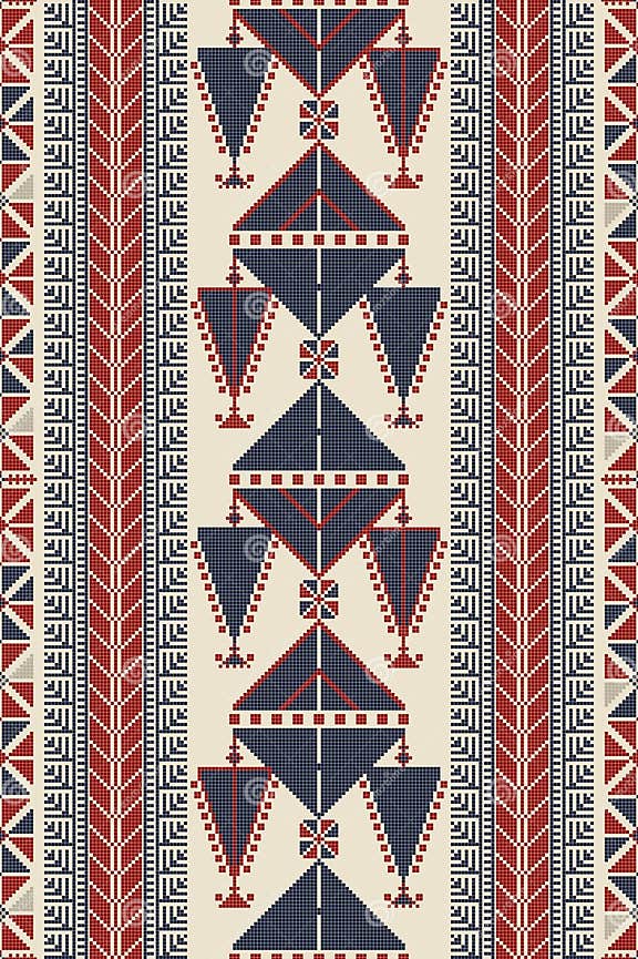 Palestinian Tatreez, Template Pattern 2 Stock Illustration ...