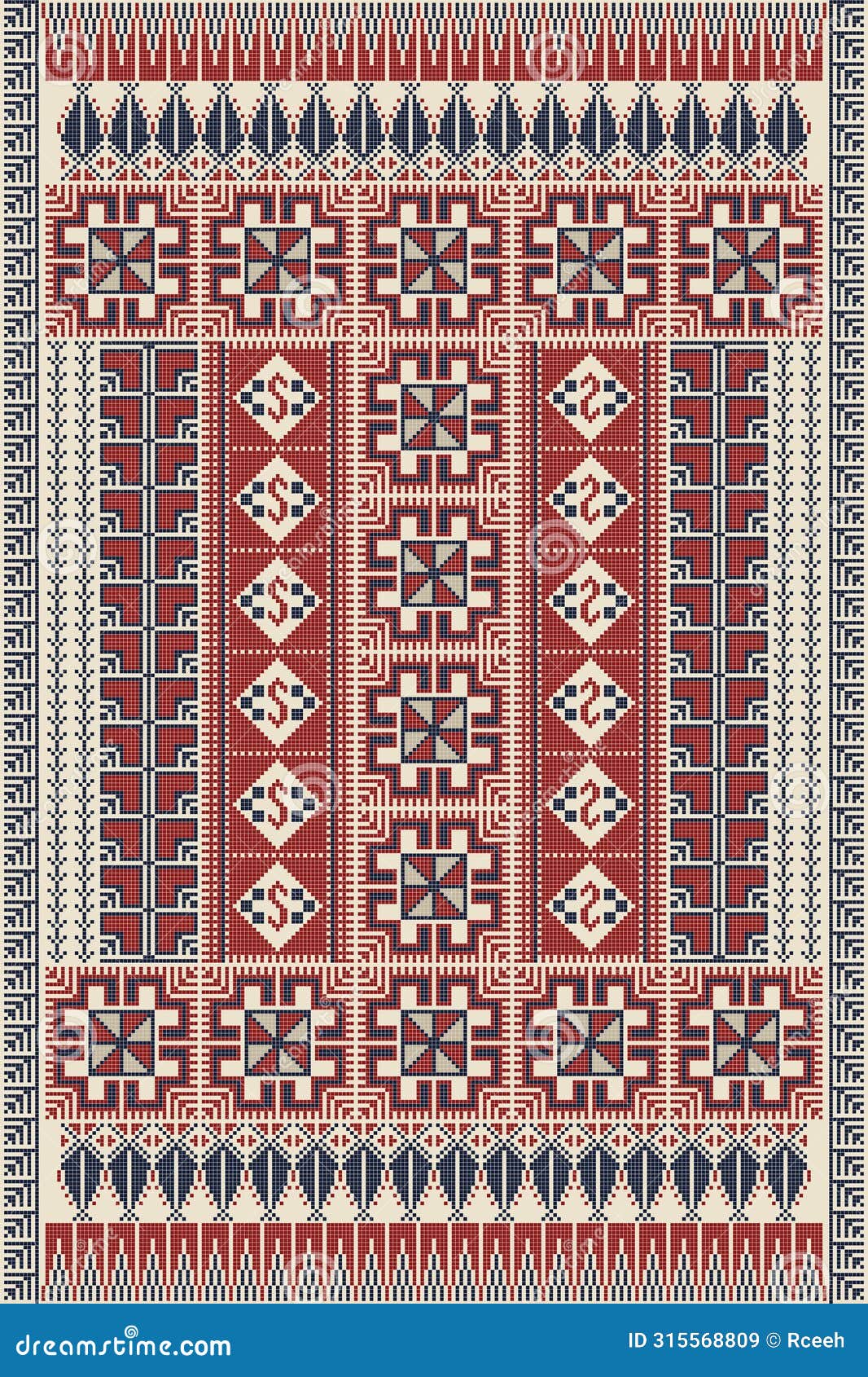 Palestinian Tatreez, Template Pattern 4 Stock Vector - Illustration of ...