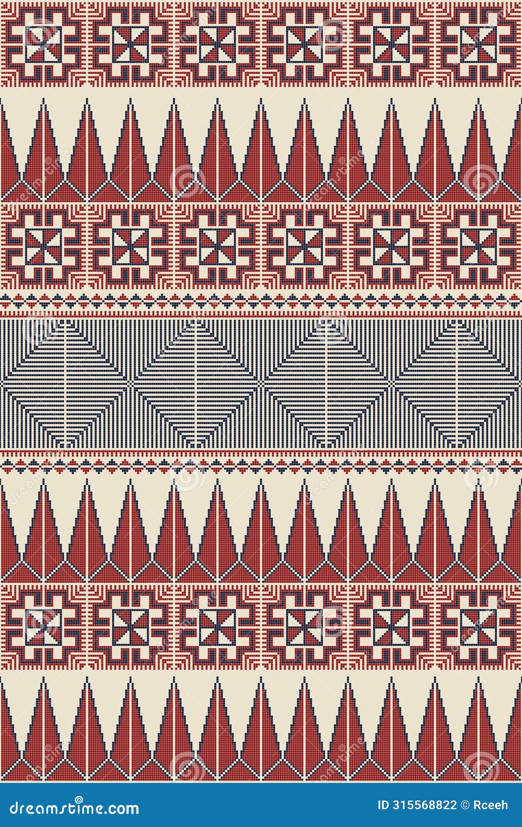 Palestinian Tatreez, Template Pattern 5 Stock Illustration ...