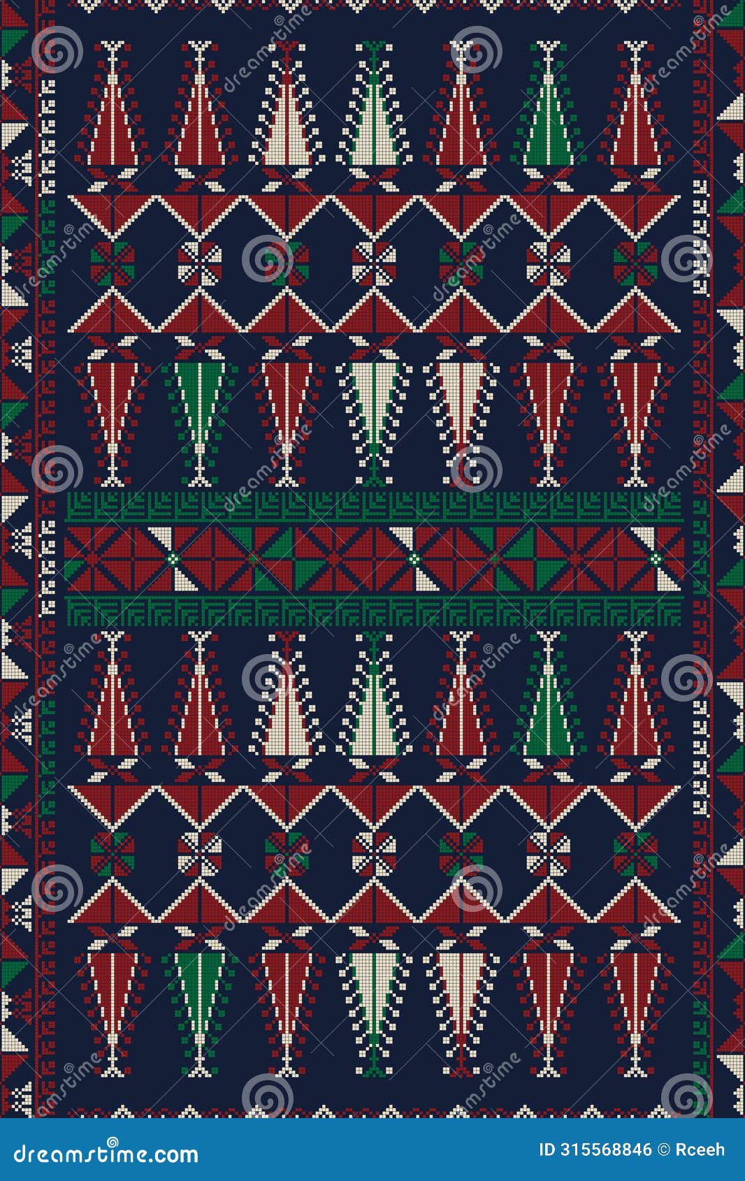 Palestinian Tatreez, Template Pattern 7 Stock Vector - Illustration of ...