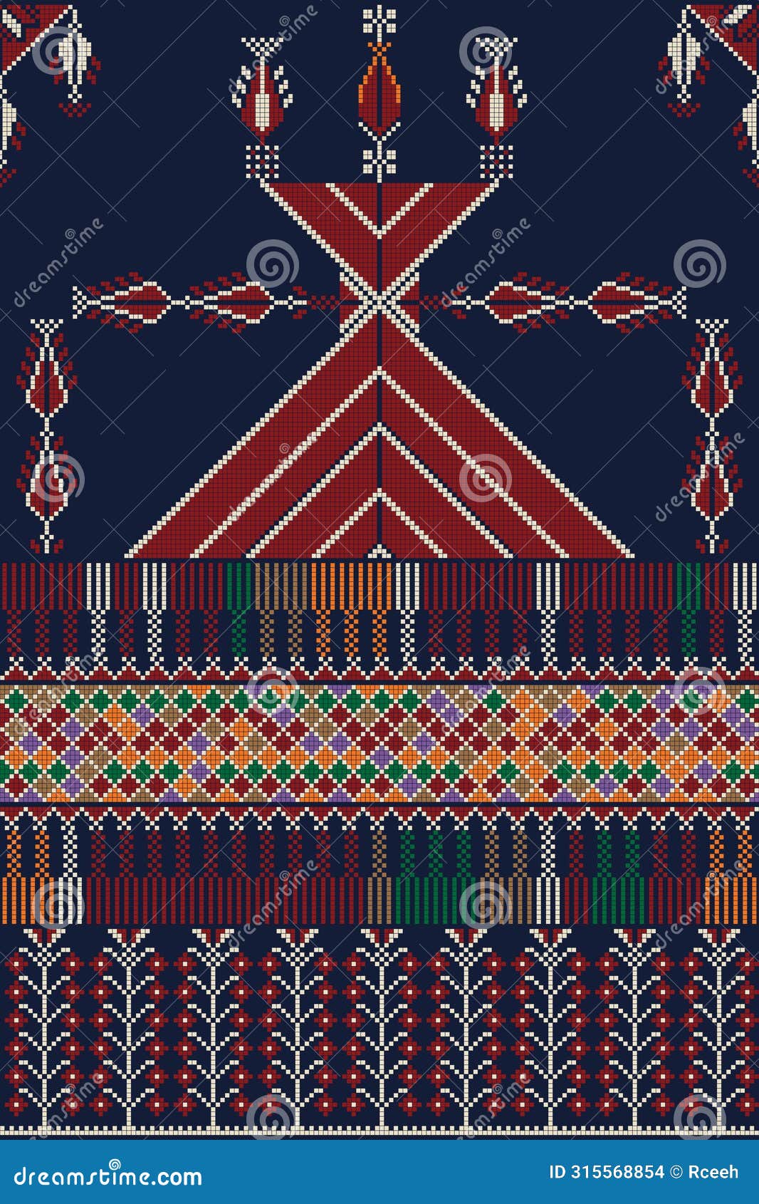 Palestinian Tatreez, Template Pattern 8 Stock Vector - Illustration of ...