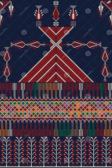 Palestinian Tatreez, Template Pattern 8 Stock Vector - Illustration of ...