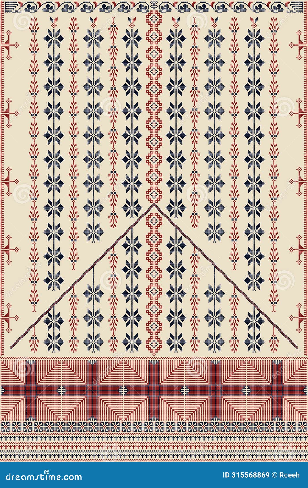 Palestinian Tatreez, Template Pattern 9 Stock Vector - Illustration of ...
