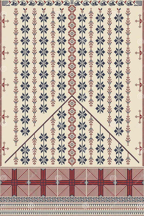 Palestinian Tatreez, Template Pattern 9 Stock Vector - Illustration of ...