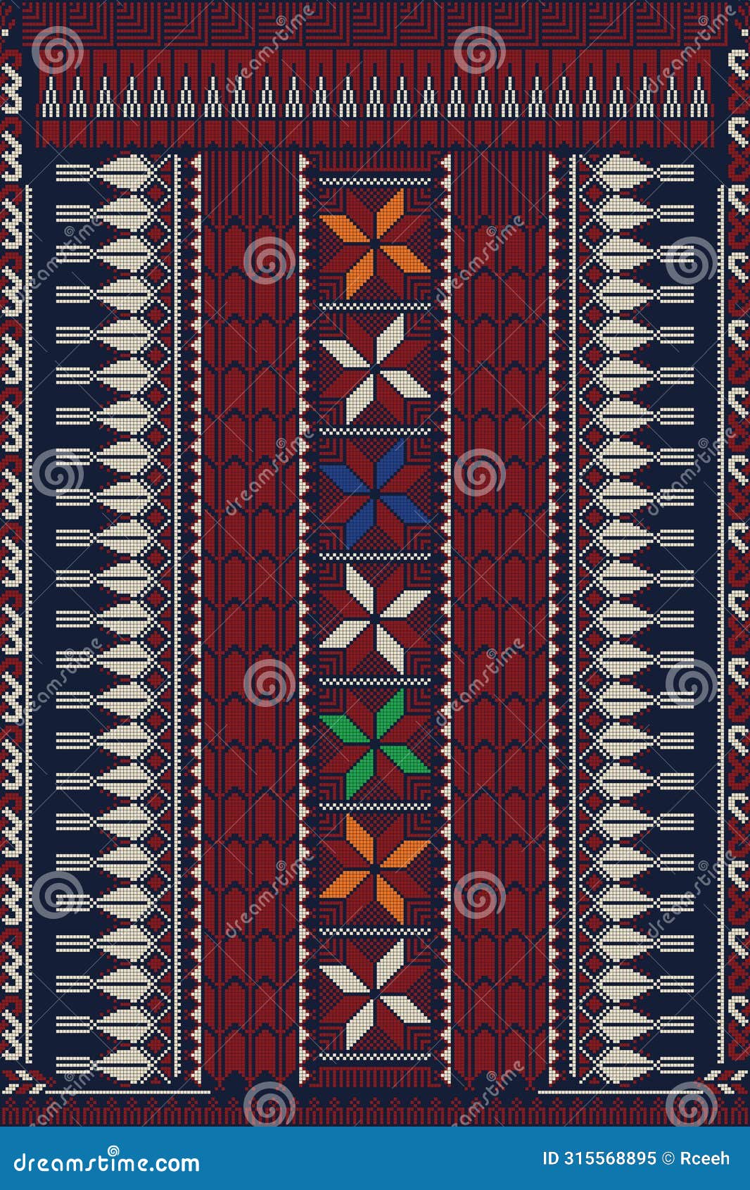 Palestinian Tatreez, Template Pattern 10 Stock Vector - Illustration of ...