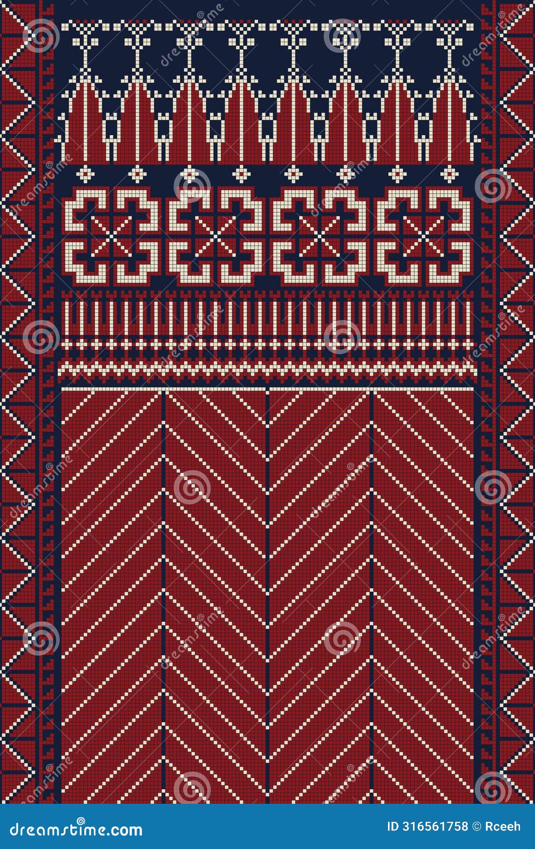 Palestinian Tatreez, Template Pattern 12 Stock Vector - Illustration of ...