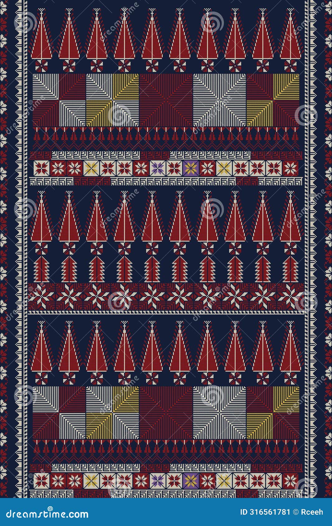 Palestinian Tatreez, Template Pattern 13 Stock Vector - Illustration of ...