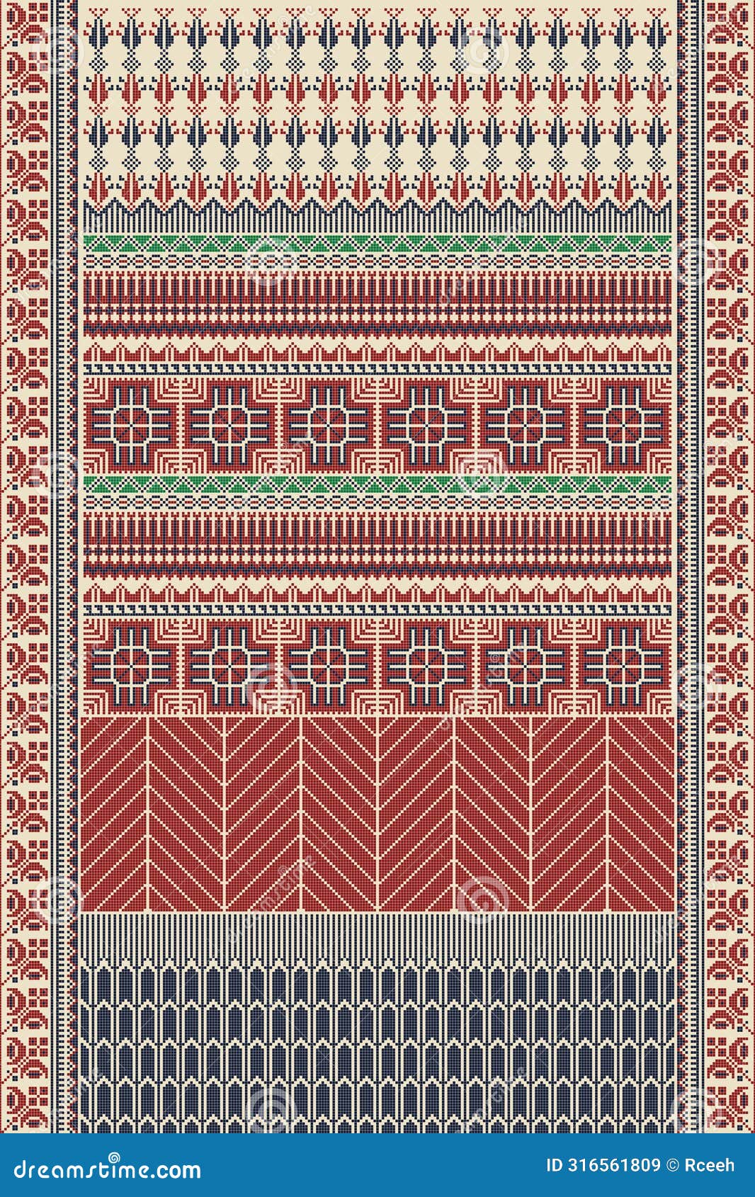 Palestinian Tatreez, Template Pattern 14 Stock Vector - Illustration of ...