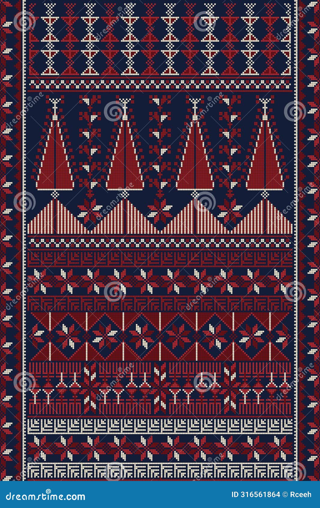 Palestinian Tatreez, Template Pattern 17 Stock Vector - Illustration of ...