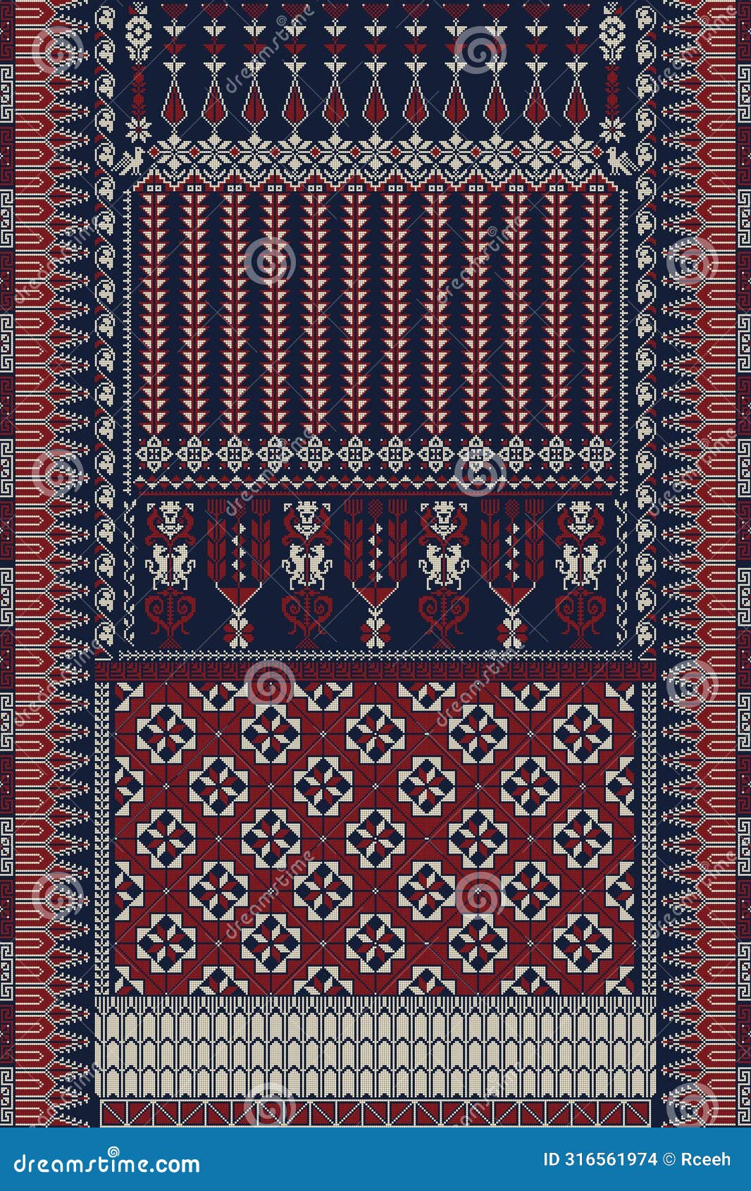 Palestinian Tatreez, Template Pattern 21 Stock Vector - Illustration of ...