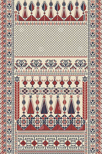 Palestinian Tatreez, Template Pattern 22 Stock Vector - Illustration of ...