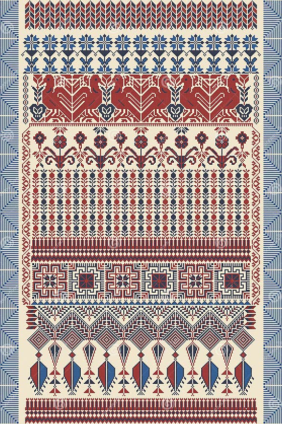 Palestinian Tatreez, Template Pattern 23 Stock Vector - Illustration of ...