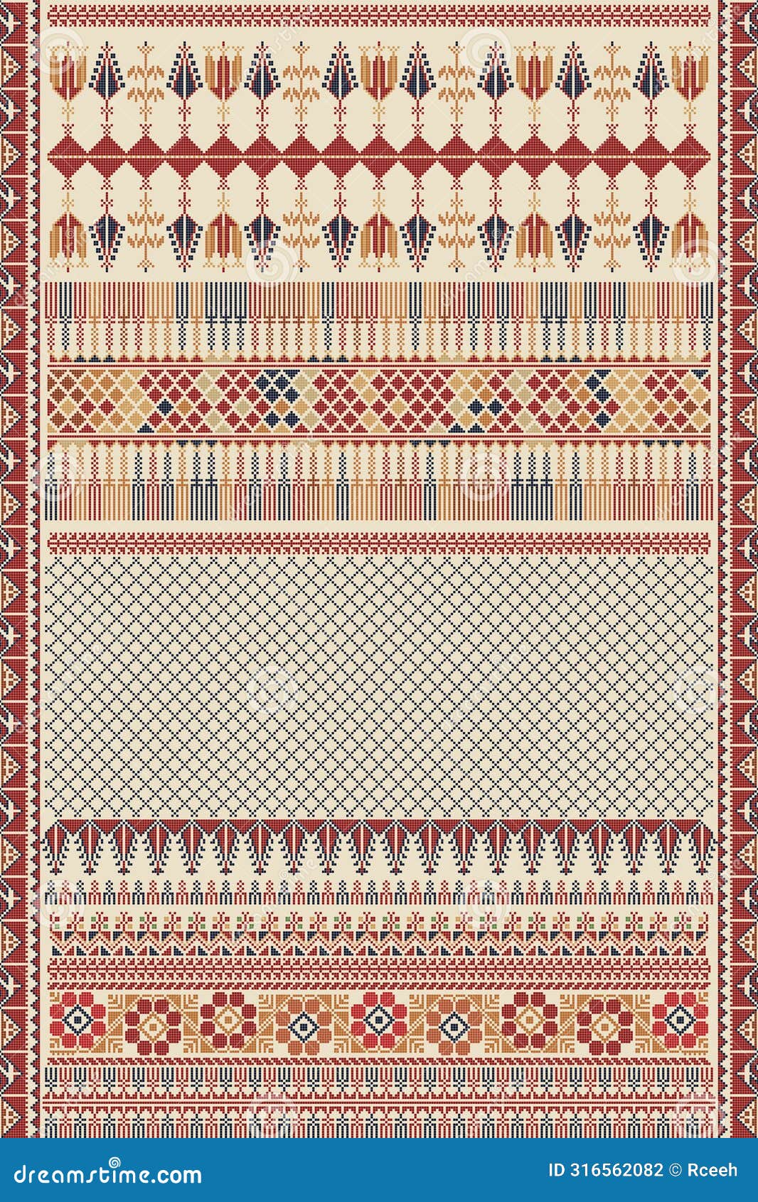 Palestinian Tatreez, Template Pattern 26 Stock Vector - Illustration of ...