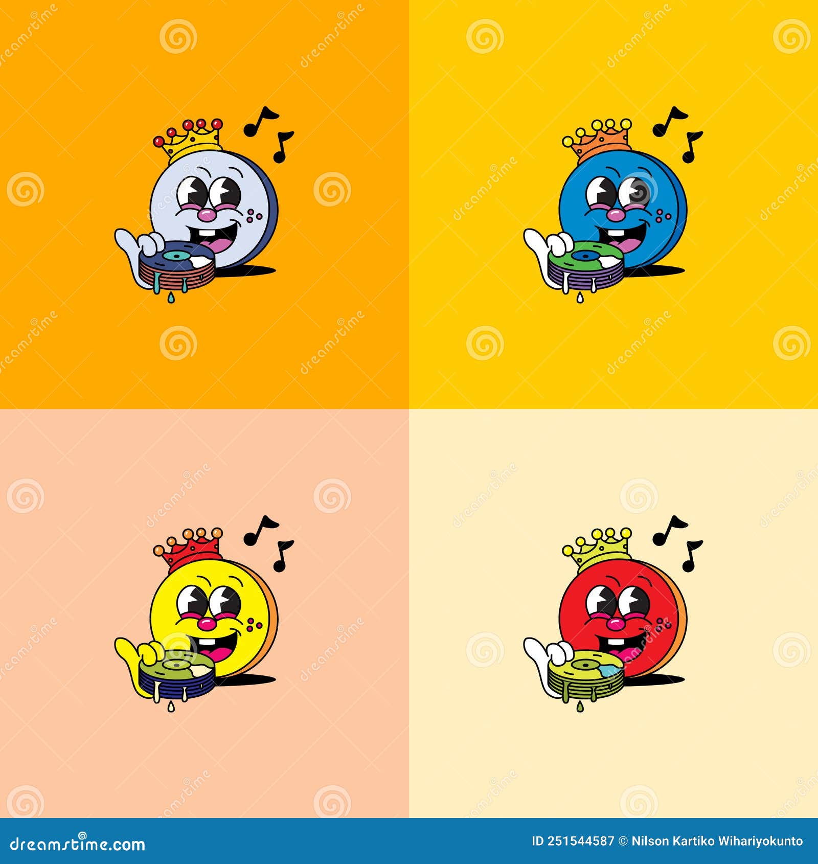 Disc Character Vector Illustration Using Crown | CartoonDealer.com ...