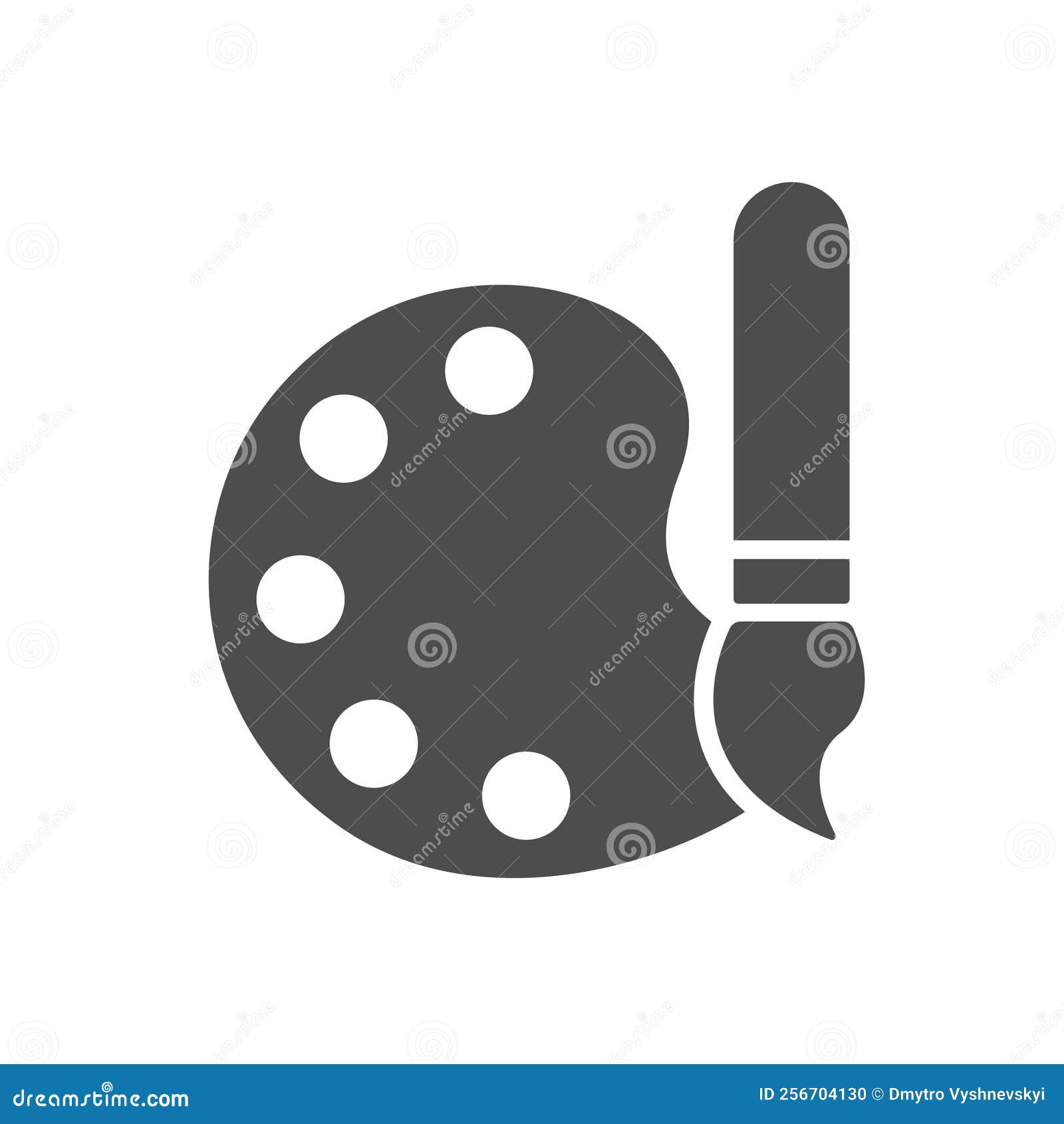 Palette with Brush Vector Icon Isolated on White Stock Vector ...