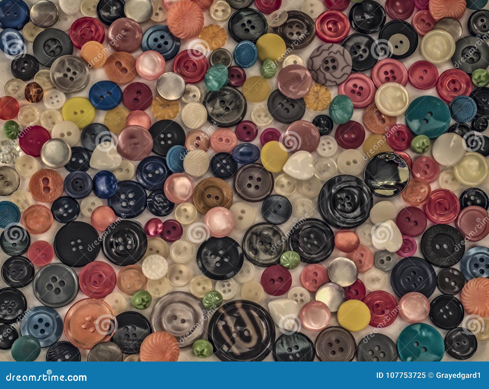 A palette of buttons stock image. Image of products - 107753725