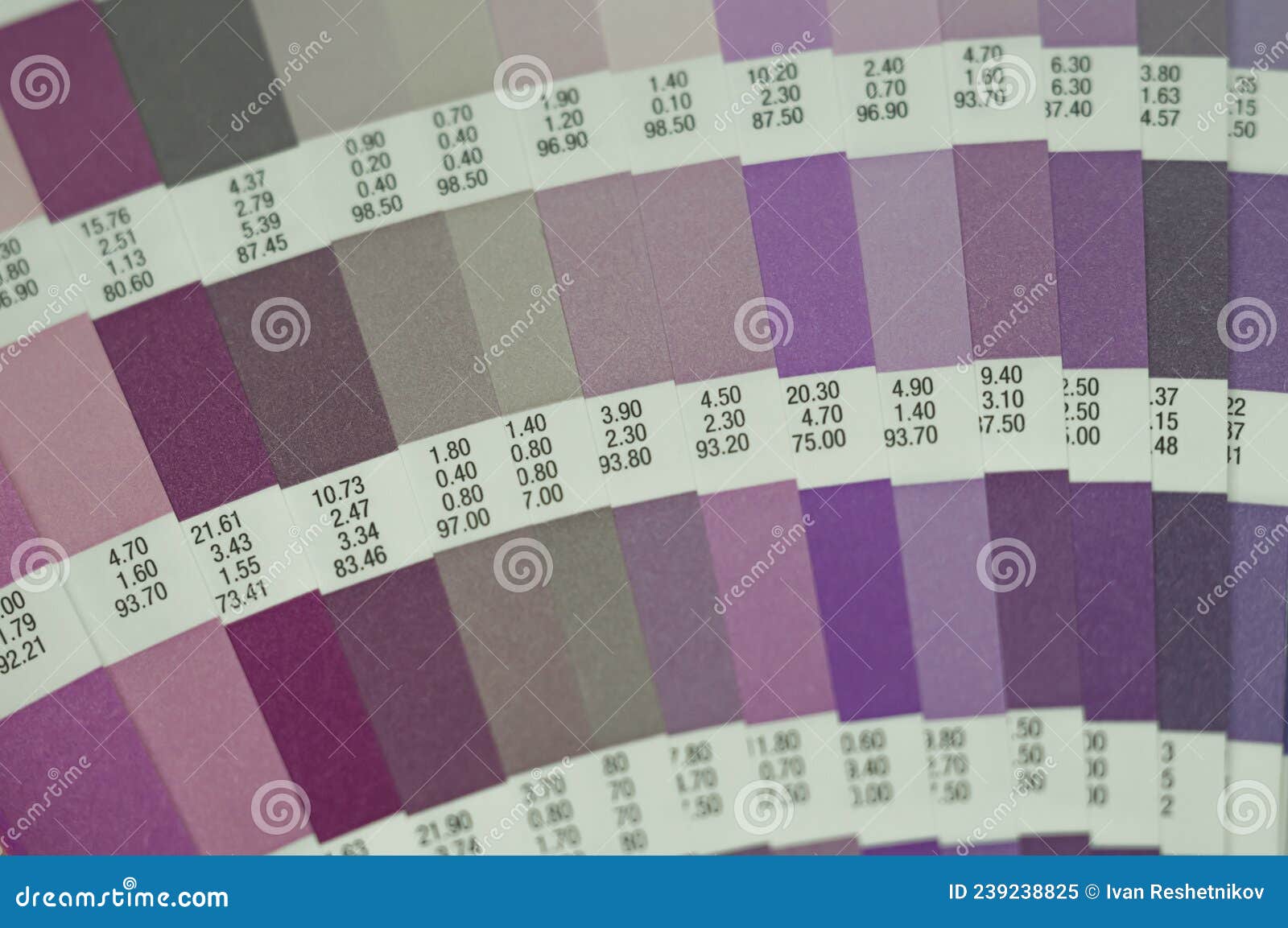 Palette of Color Shades. a Sample of the Chromaticity of the Colors ...