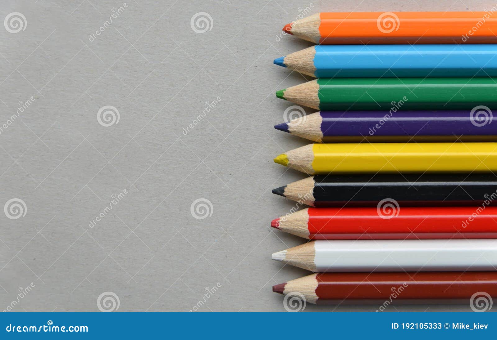 Palette of Colored Pencils on Cardboard Stock Image - Image of ...