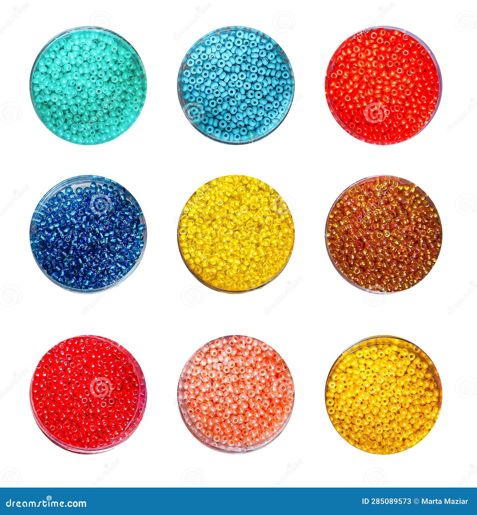 Palette of Colors Beads Isolated on White Background. Stock Image ...