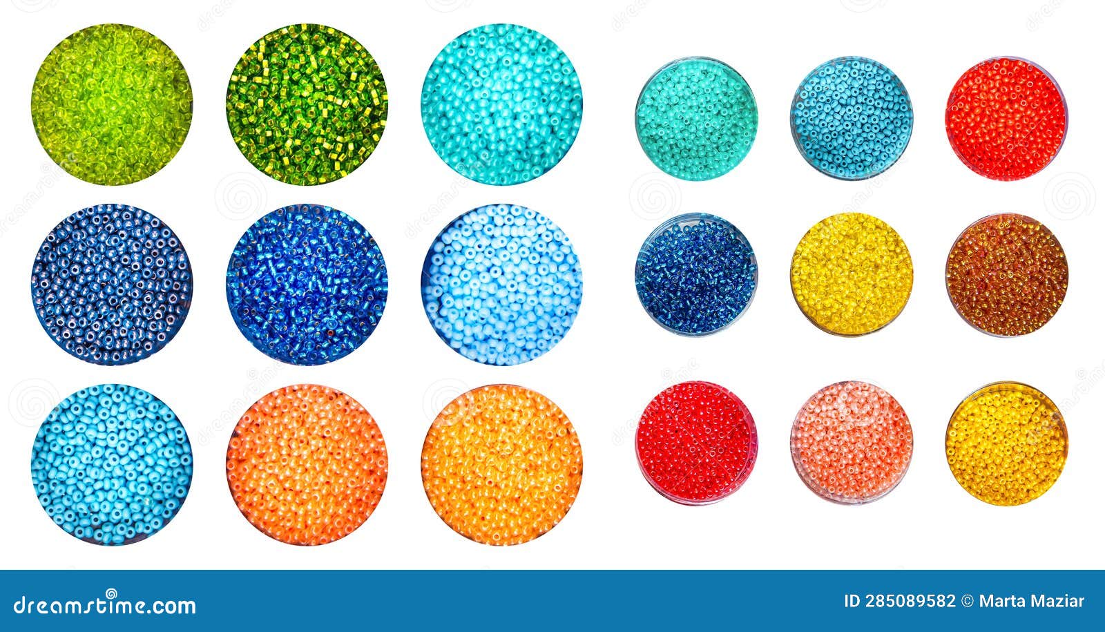 Palette of Colors Beads Isolated on White Background Stock Photo ...