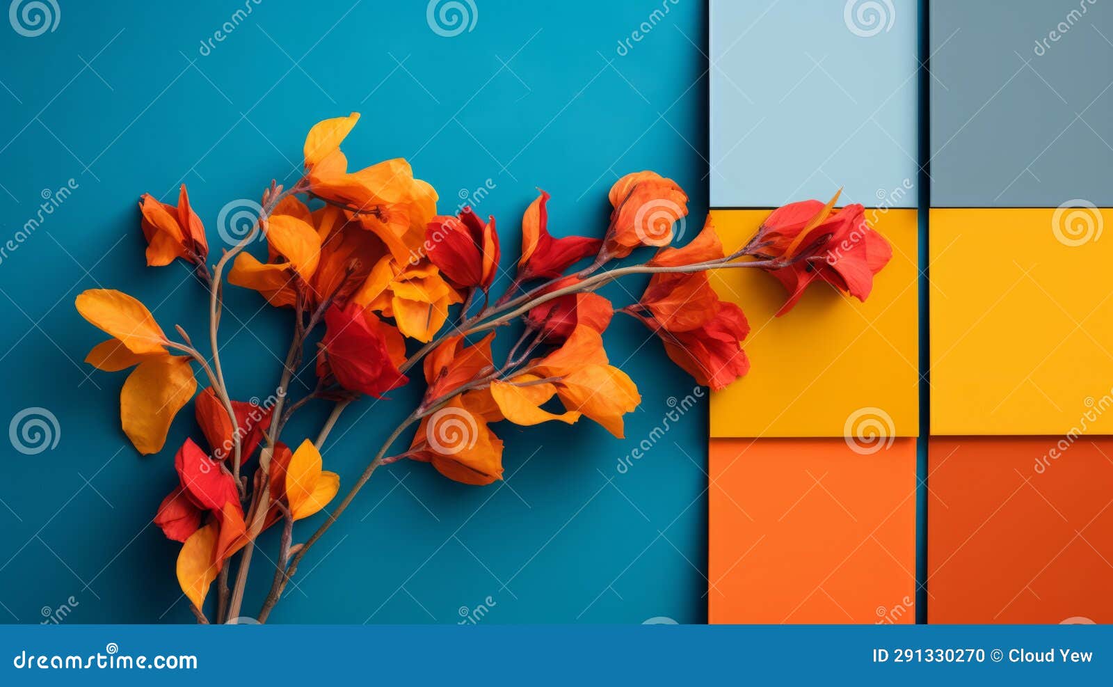 Palette of Complementary Colors in Dynamic Backdrop Stock Illustration ...