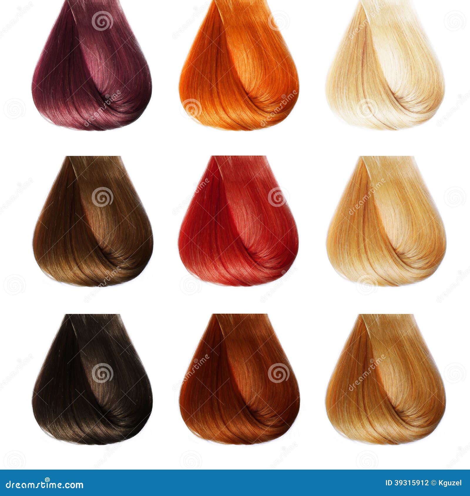 Palette De Cheveux. Ensemble De Couleurs Photo stock - Image: 39315912