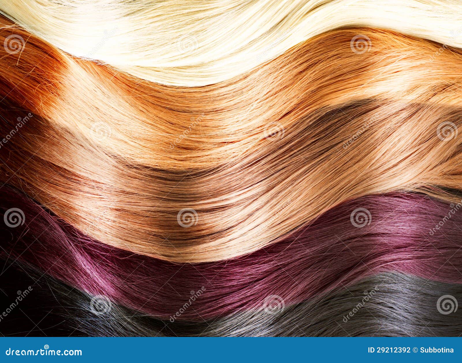 Palette De Couleurs De Cheveu Photo stock - Image du soin, brillant ...
